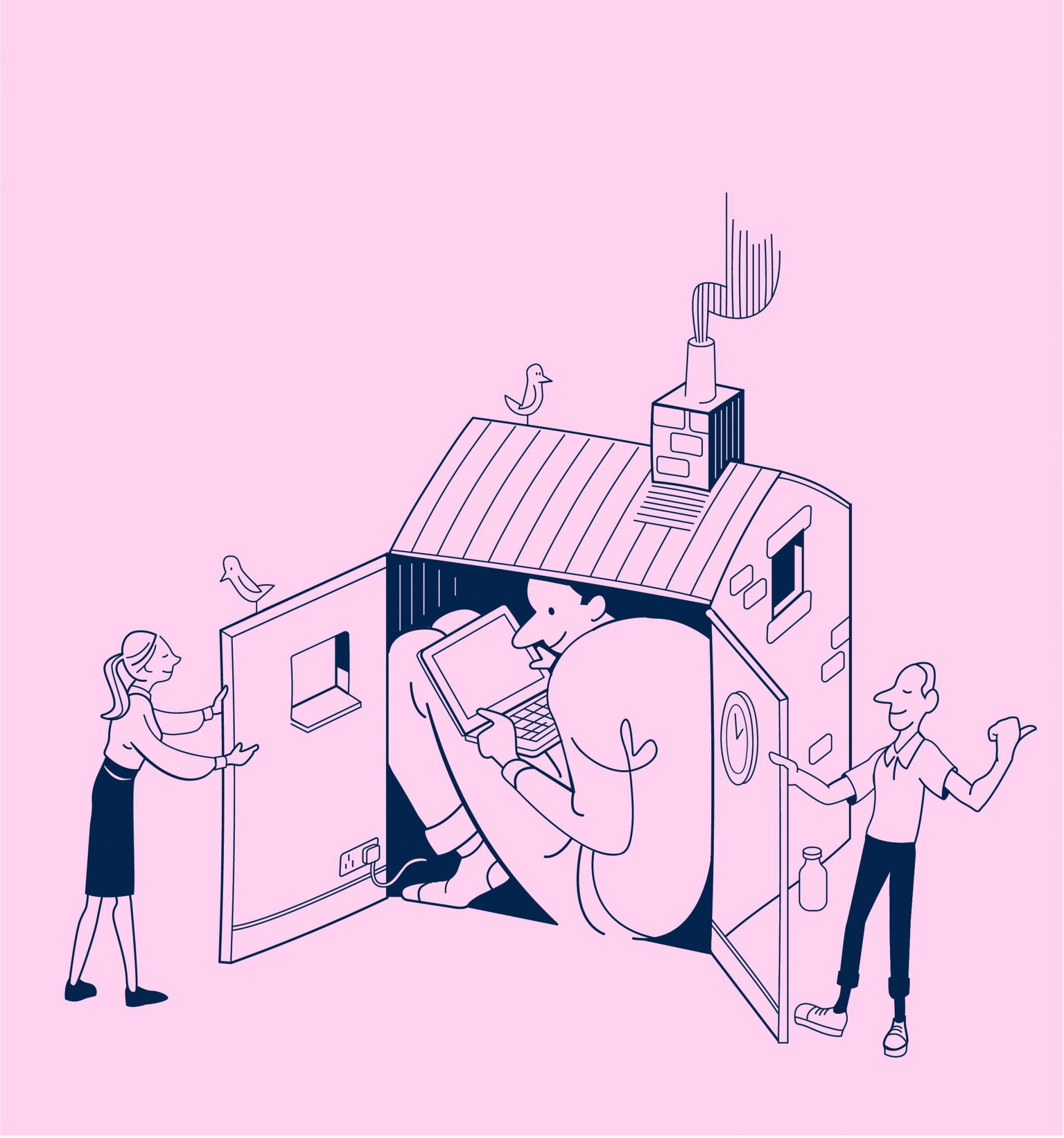 Robert Ball creates a series of humanising illustrations for Techspace ...