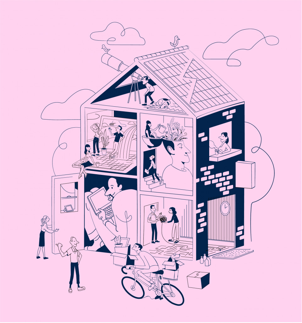 Robert Ball creates a series of humanising illustrations for Techspace ...